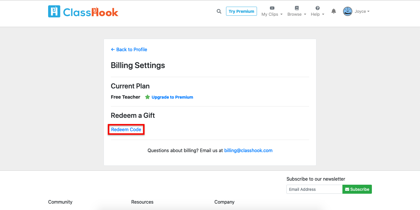 How to Redeem a Gift – ClassHook Help Center