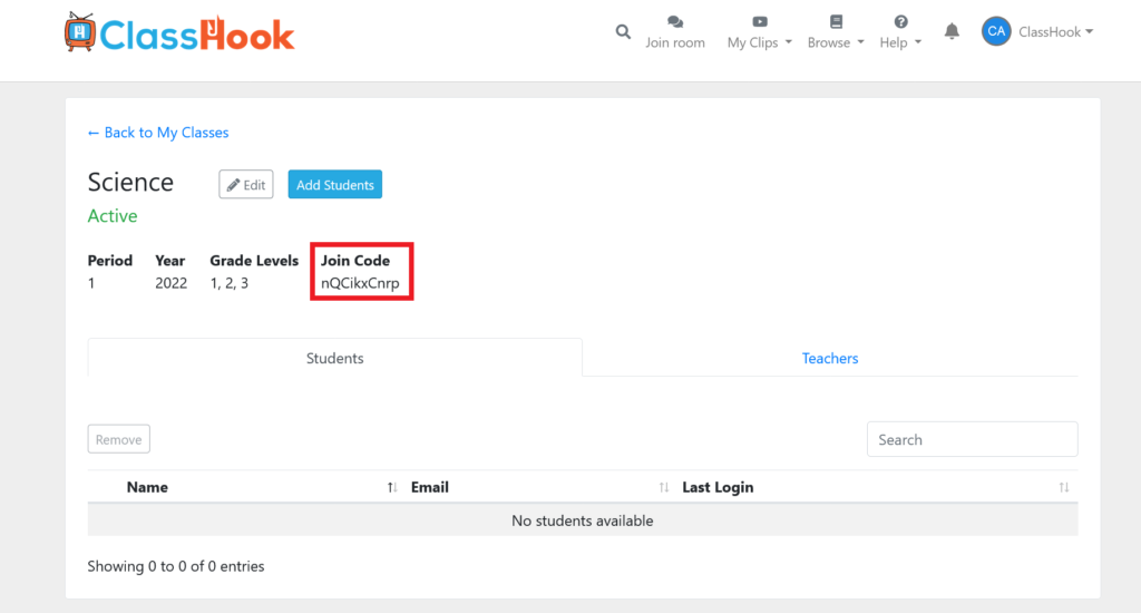 How to Add Students to a Class – ClassHook Help Center